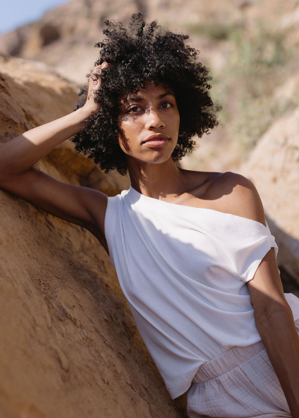 Macy Drop Shoulder Top - White – Kay Ley Collective